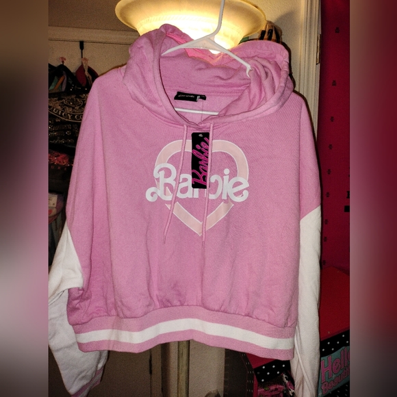 Barbie | Jackets & Coats | Plus Size Barbie Hooded Varsity Sweater Nwts ...